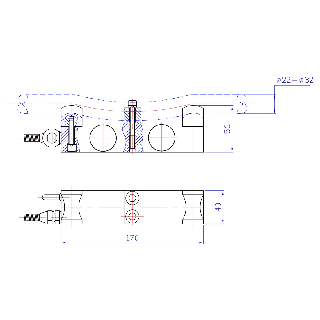 Wire Rope Load Cell 3 Ton (22-32 mm Rope Diameter) - Elfatek Electronic ...
